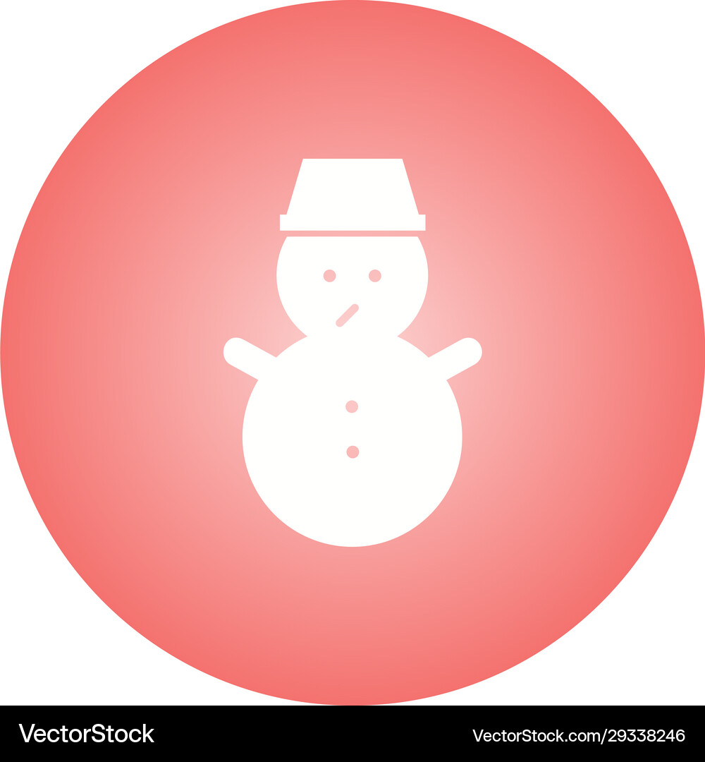 Beautiful snowman glyph icon Royalty Free Vector Image