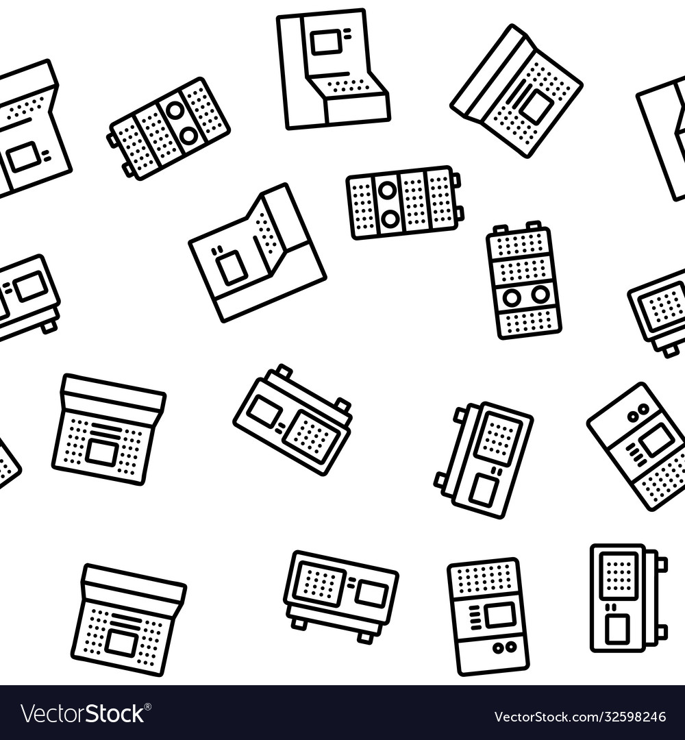 Computer equipment seamless pattern Royalty Free Vector