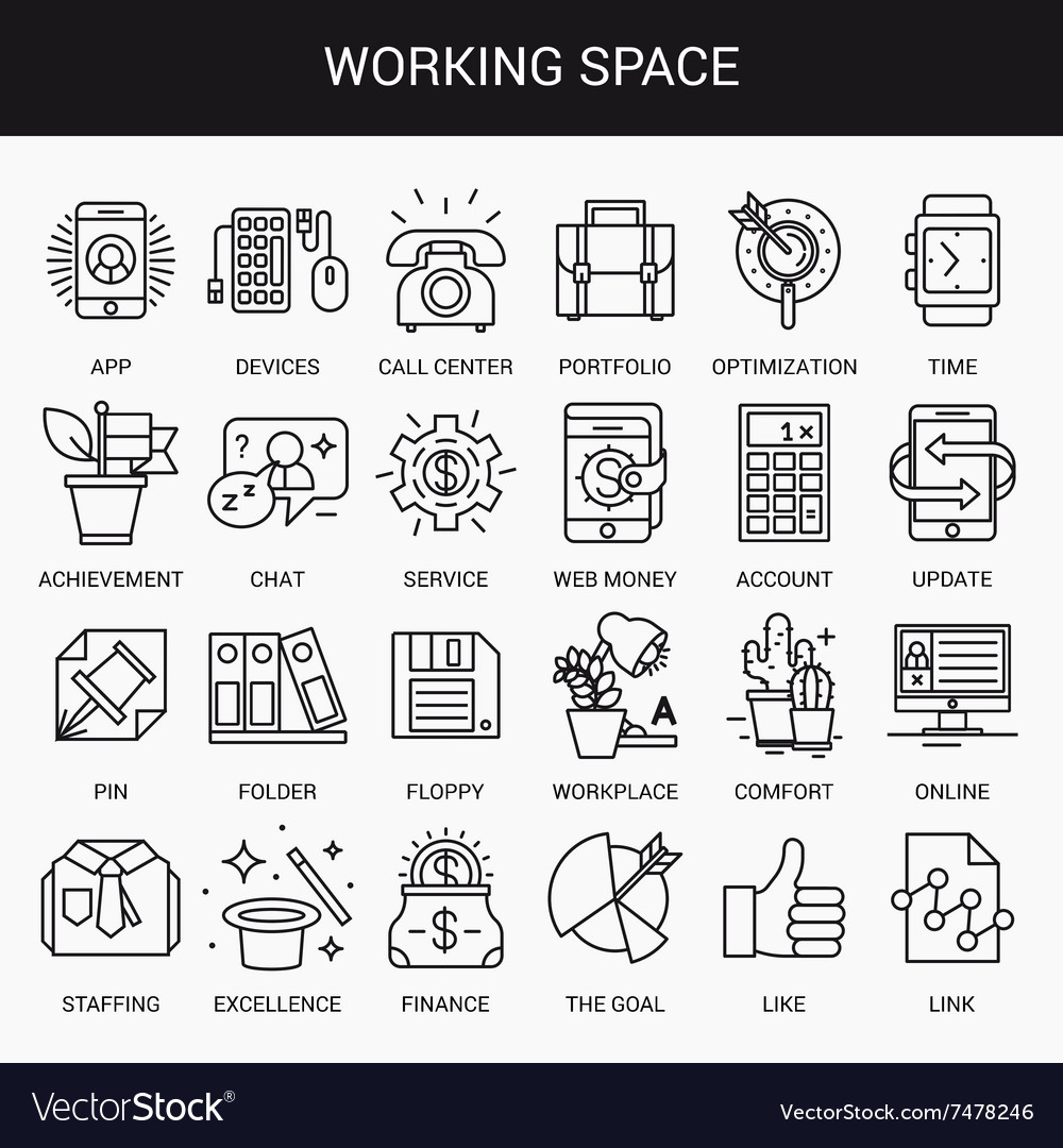 Creative flat line ikon set Royalty Free Vector Image