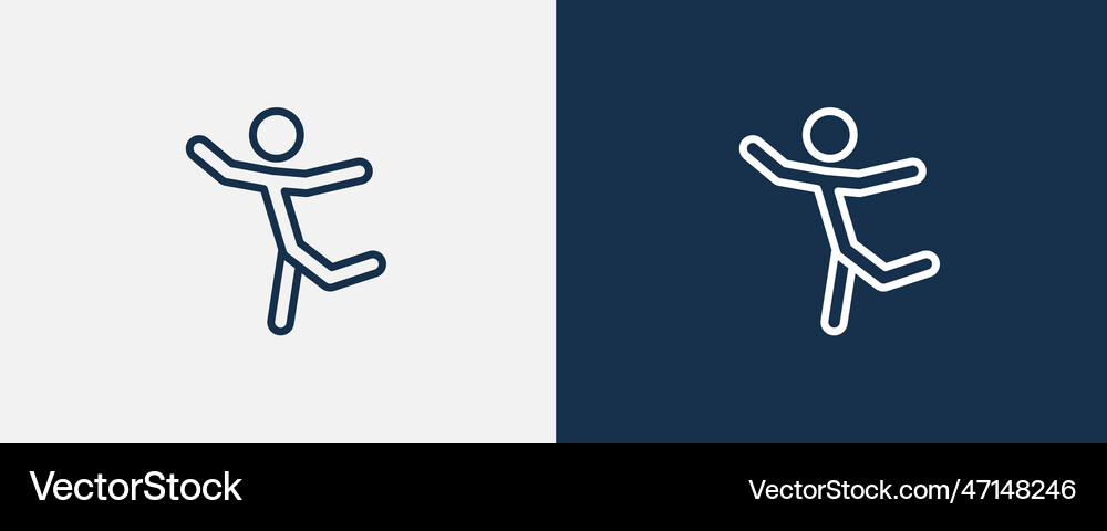 Dancer motion icon outline motion icon Royalty Free Vector
