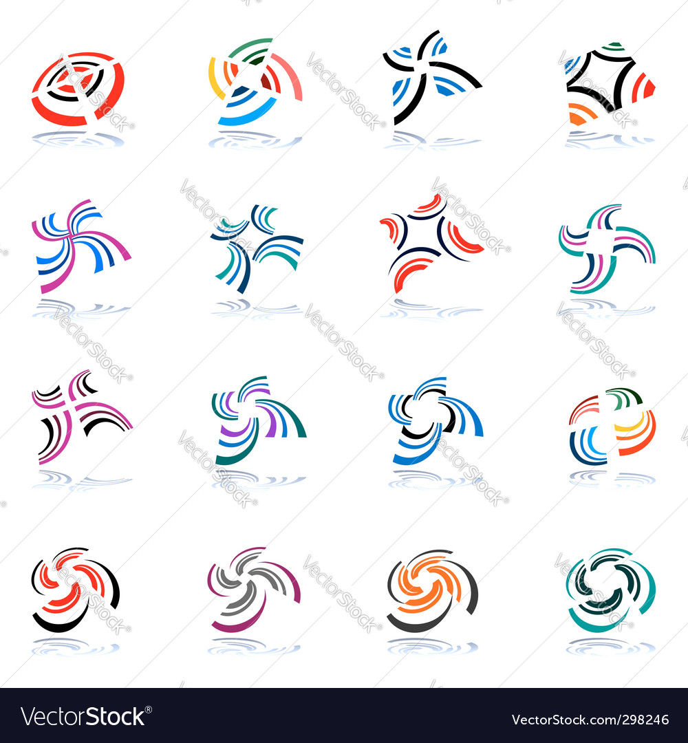 Design elements with rotatory movement Royalty Free Vector