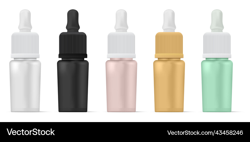 Dropper bottle cosmetic serum mockup Royalty Free Vector