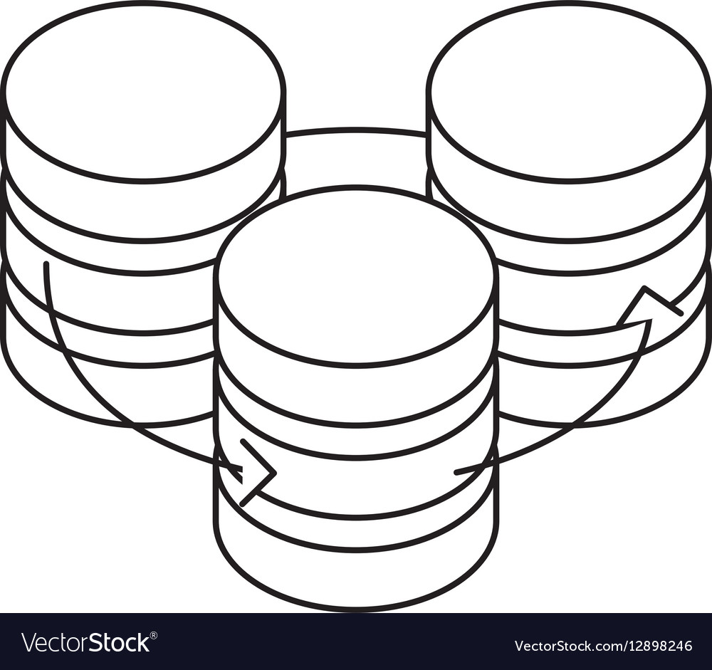 Figure database hosting icon image design Vector Image