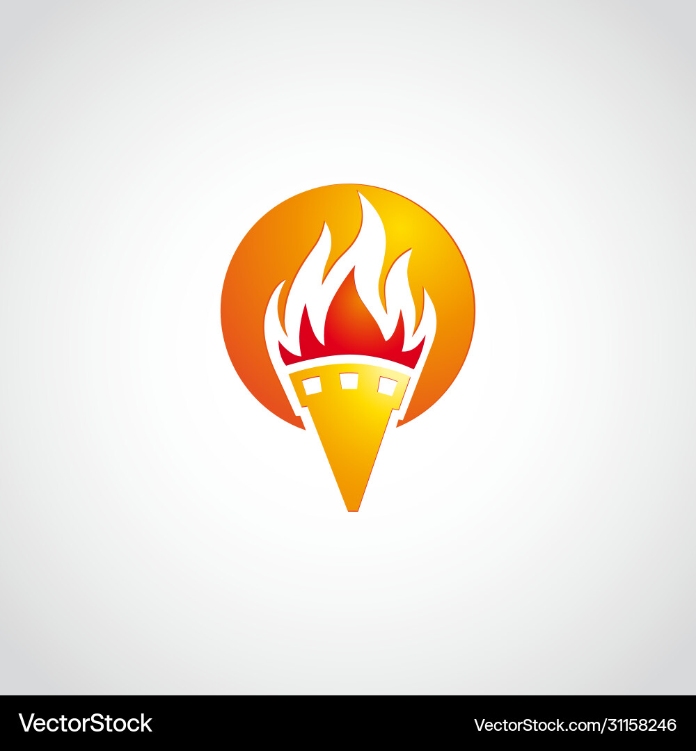 Fire logo sun empty Royalty Free Vector Image - VectorStock
