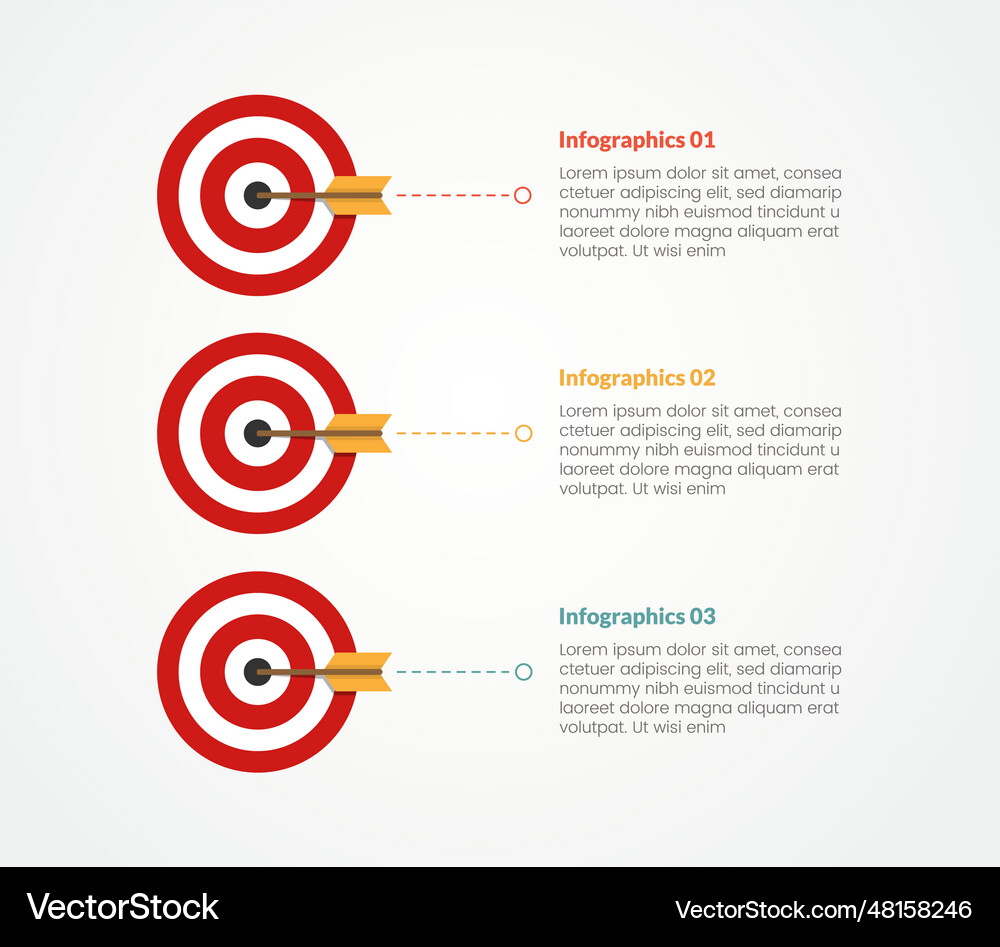 Goals or business target infographic concept Vector Image