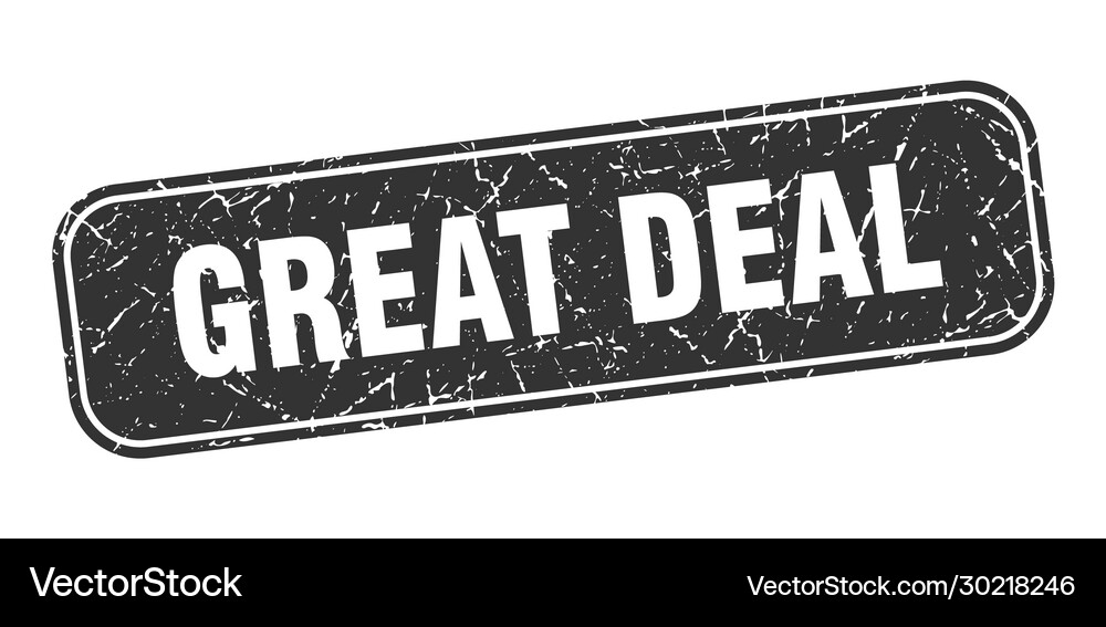 Great deal stamp square grungy black Royalty Free Vector