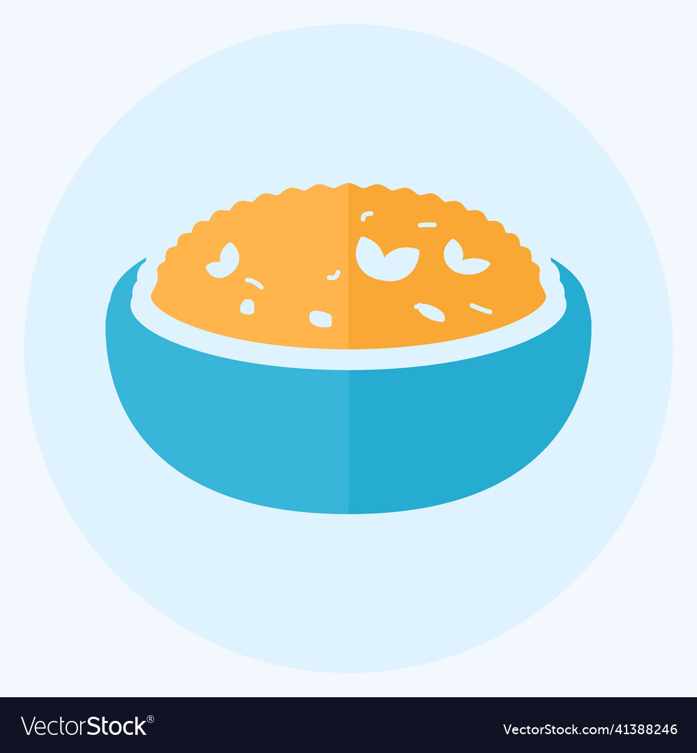 Icon risotto - flat style - simple editable stroke