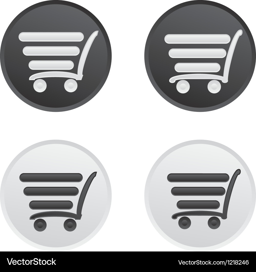 Icon set with a cart for supermarket Royalty Free Vector