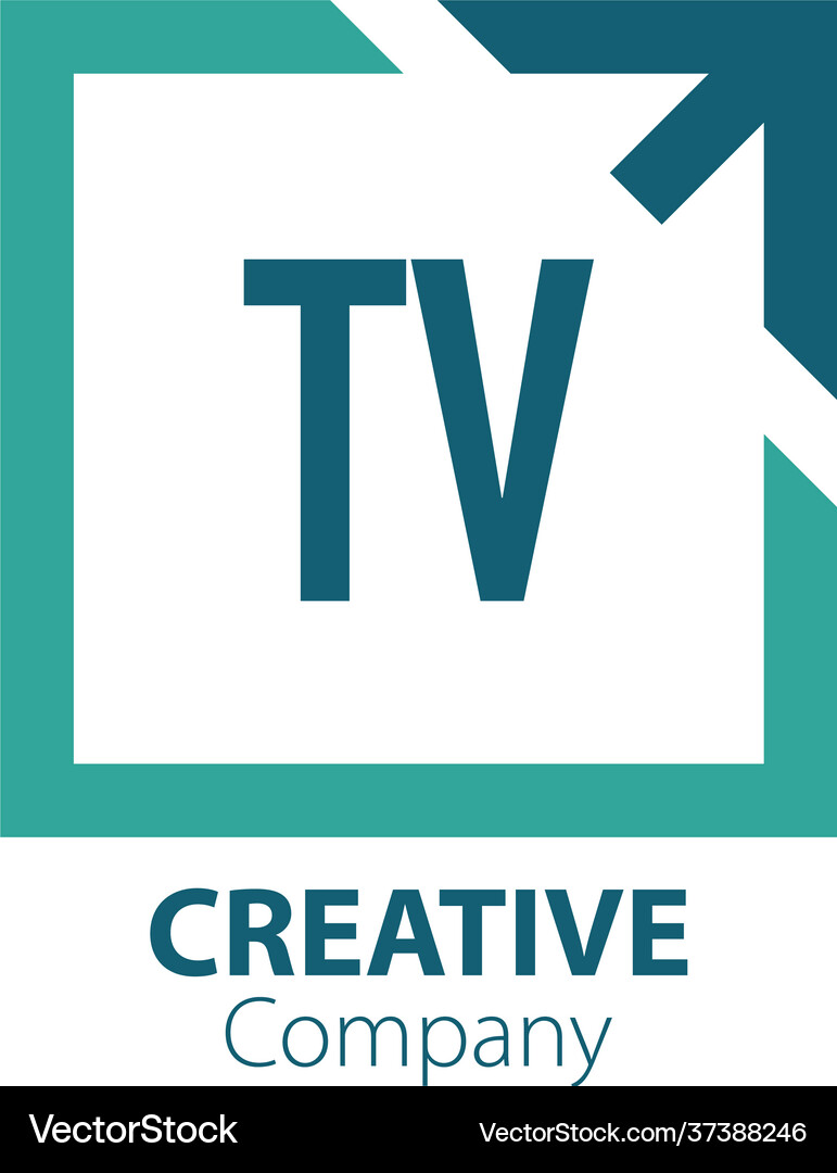 Initial letter tv creative out box logo design Vector Image
