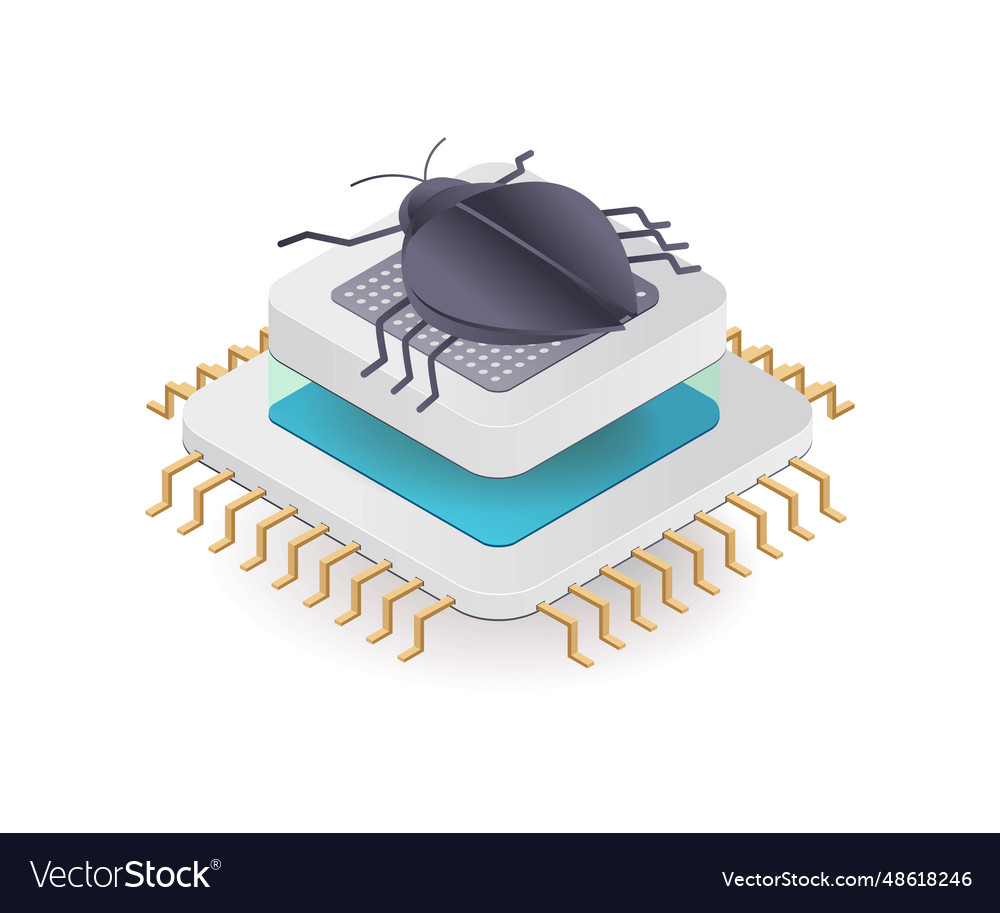 Malware virus attacks the chip Royalty Free Vector Image
