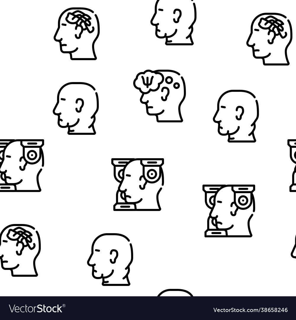 Neurosis brain problem seamless pattern Royalty Free Vector