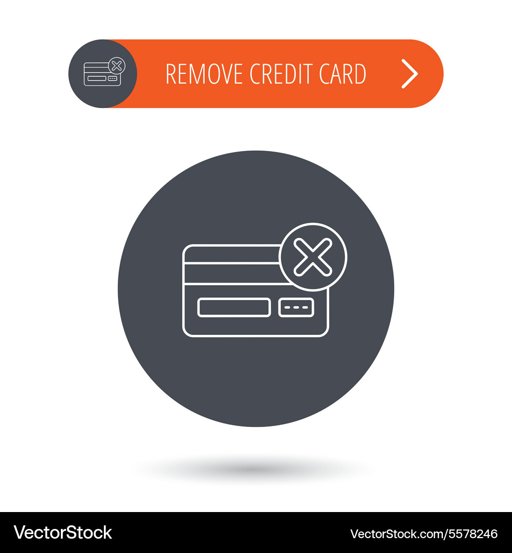 Remove credit card icon shopping sign Royalty Free Vector