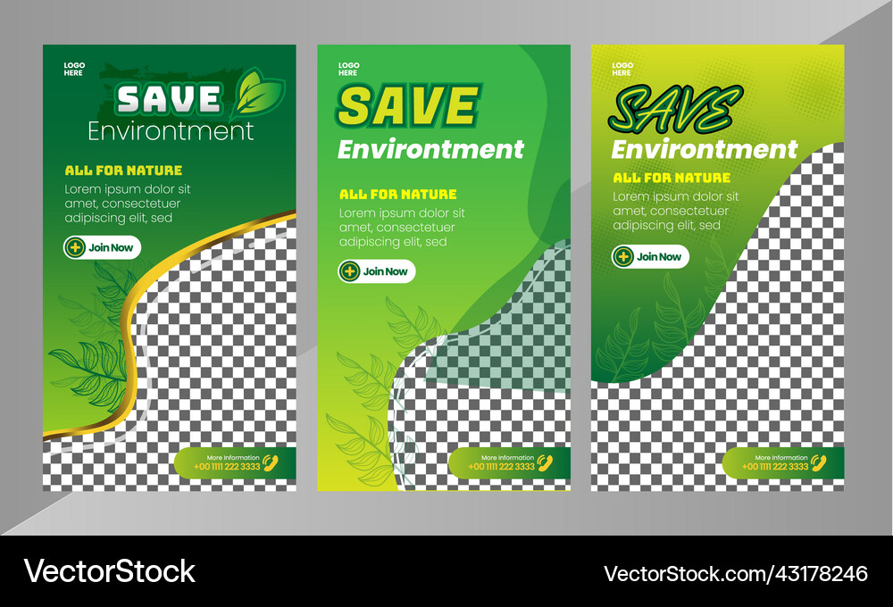 Social media post story nature environmental Vector Image