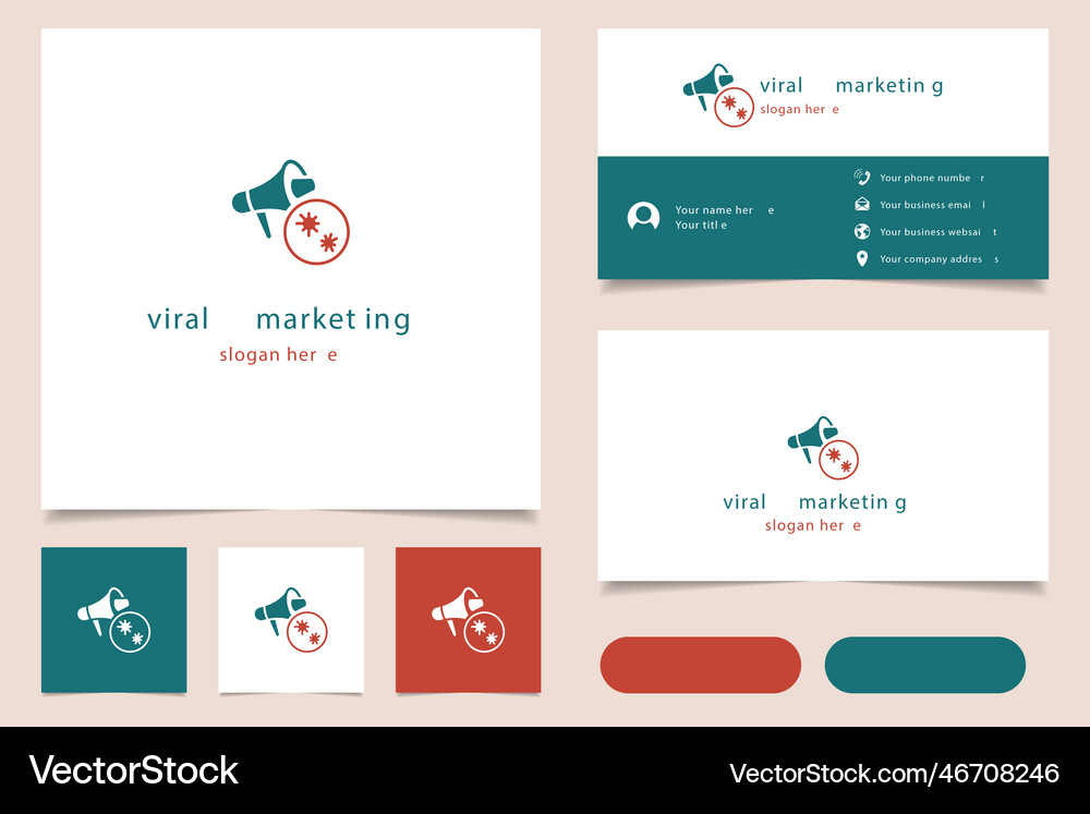 Viral marketing logo design with editable slogan Vector Image