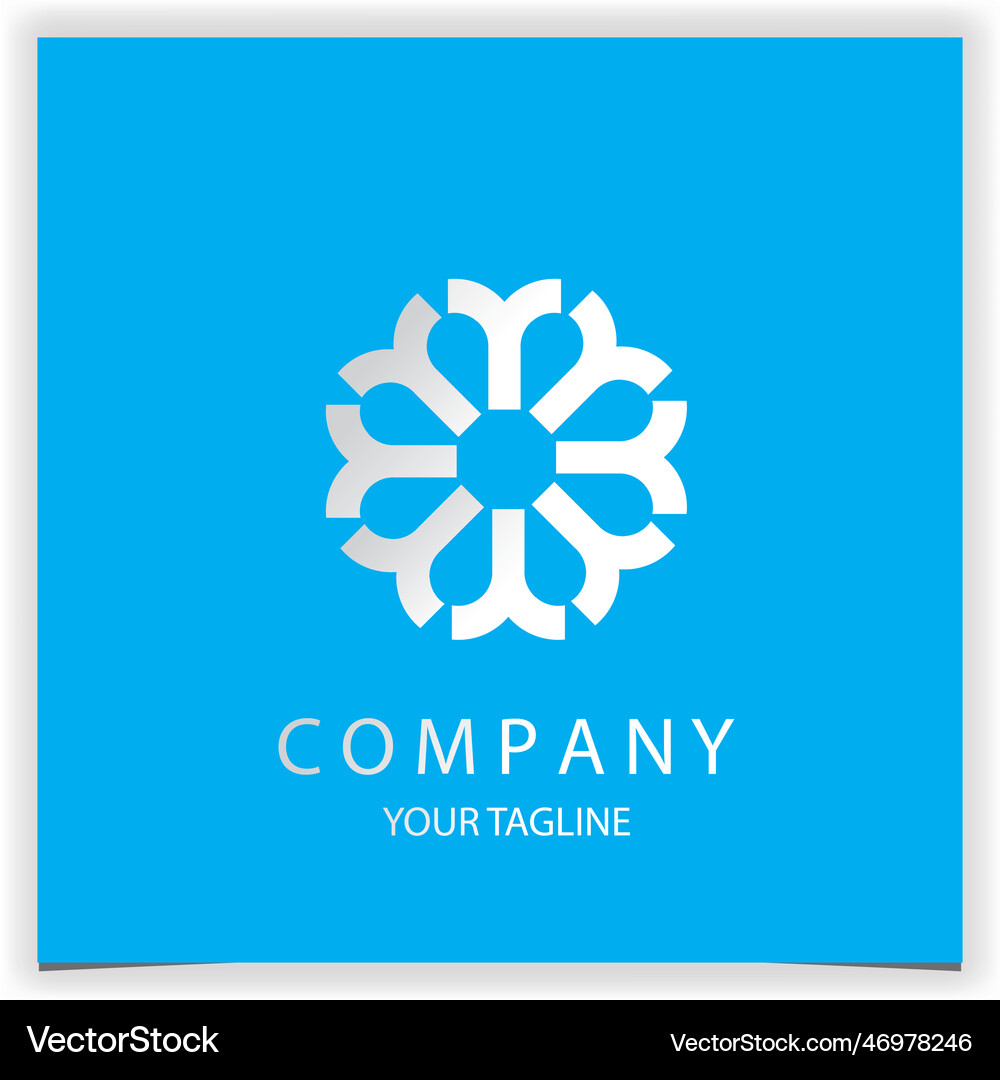 White water snow crystal logo premium elegant Vector Image