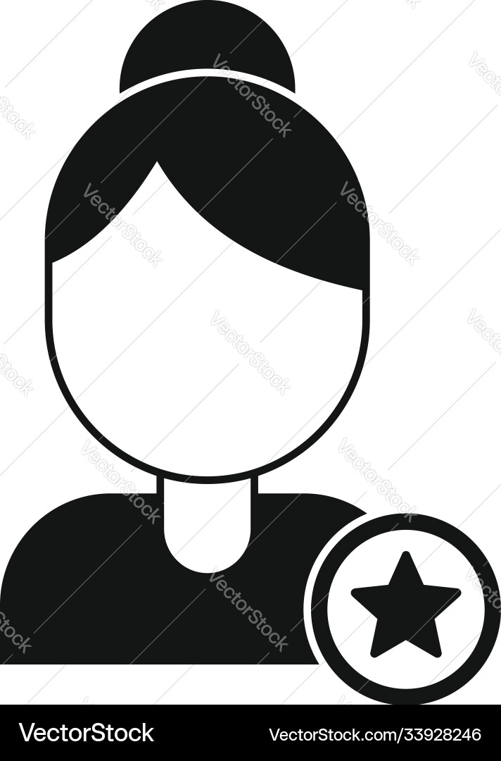 Woman reputation icon simple style Royalty Free Vector Image