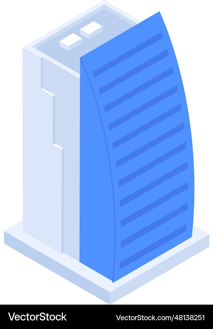 An isometric icon of building Royalty Free Vector Image