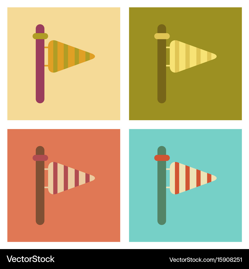 Assembly flat icons nature weather vane Royalty Free Vector