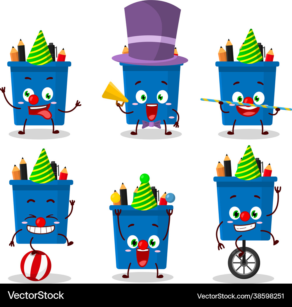 Cartoon character office pencil stand Royalty Free Vector