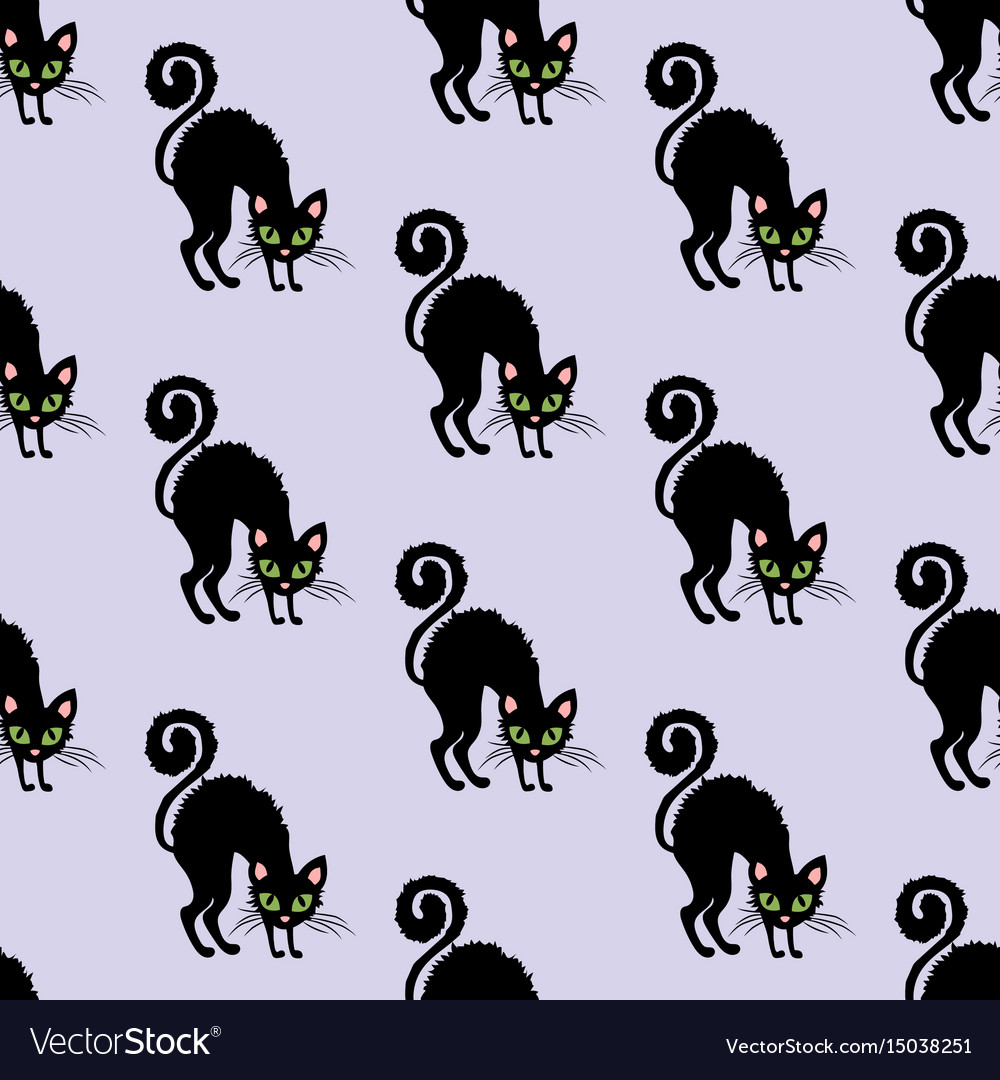 Cat seamless pattern Royalty Free Vector Image