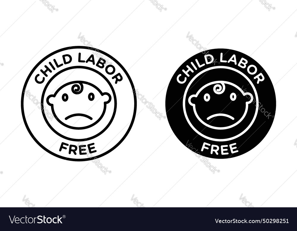 Child labor free icon setstop symbol Royalty Free Vector