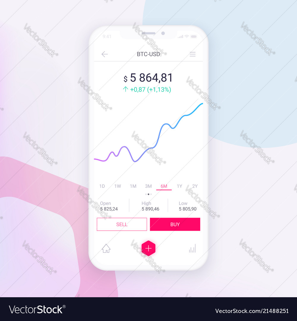 Clean Mobile Ui Design Concept Trendy Mobile Vector Image