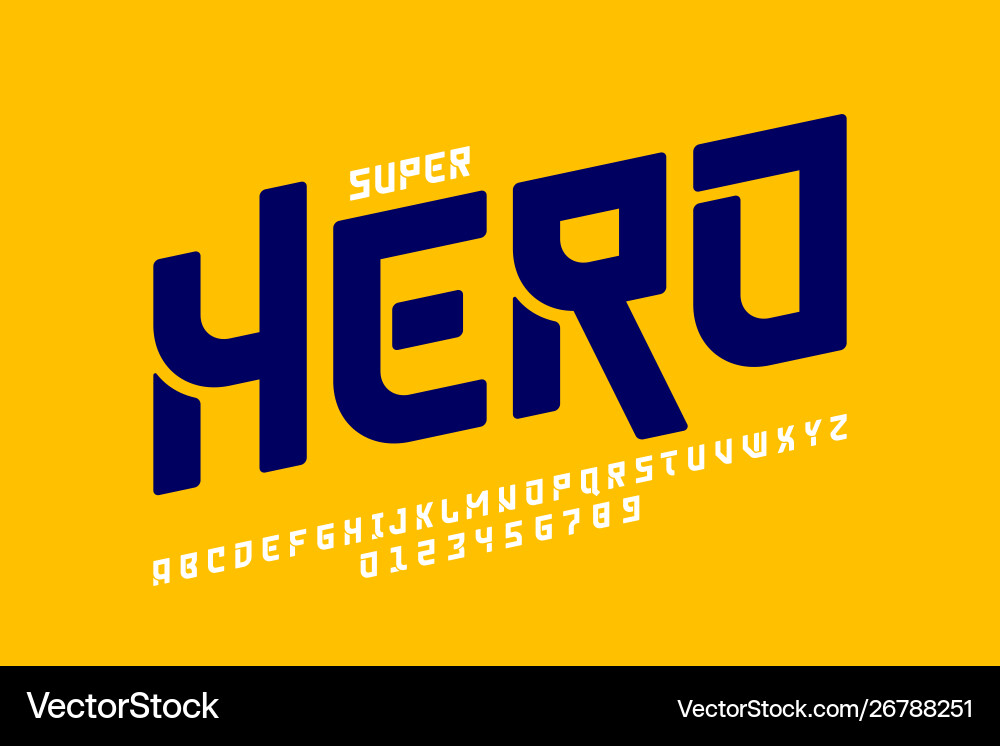 Comics super hero style font alphabet letters and Vector Image
