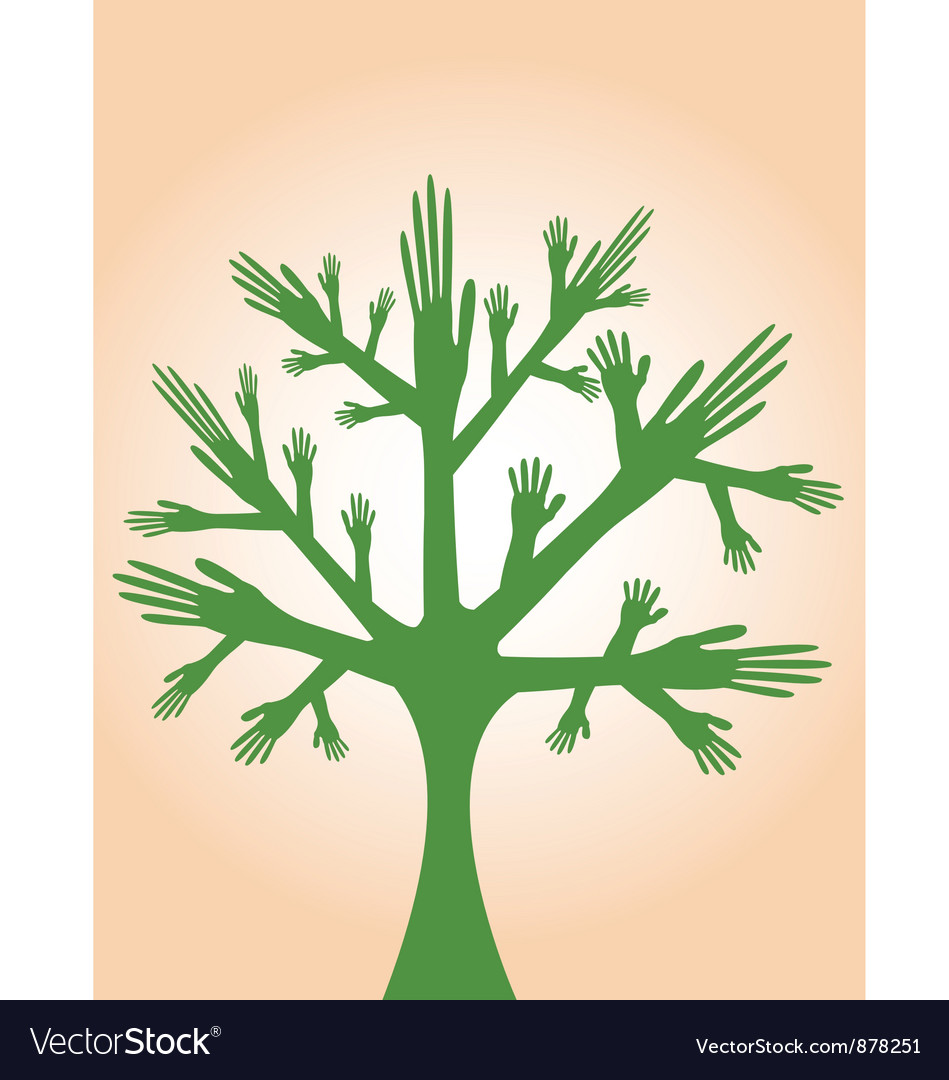 Hands tree Royalty Free Vector Image - VectorStock
