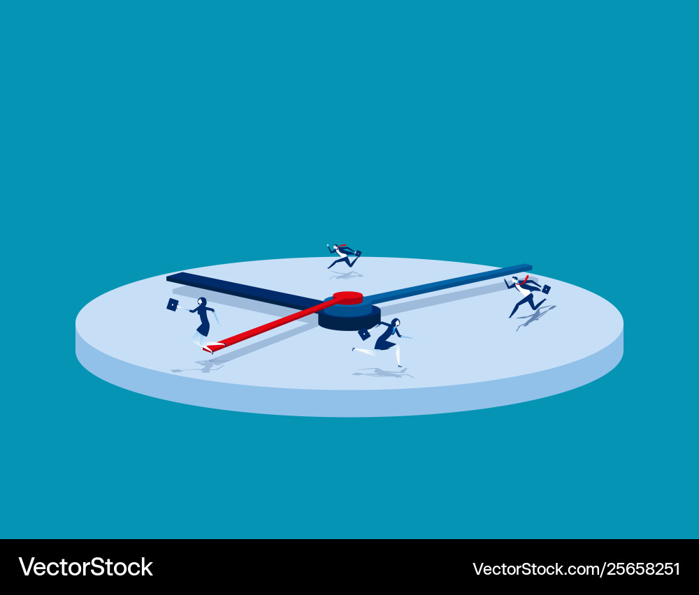 Hurry business people and rush hour concept Vector Image