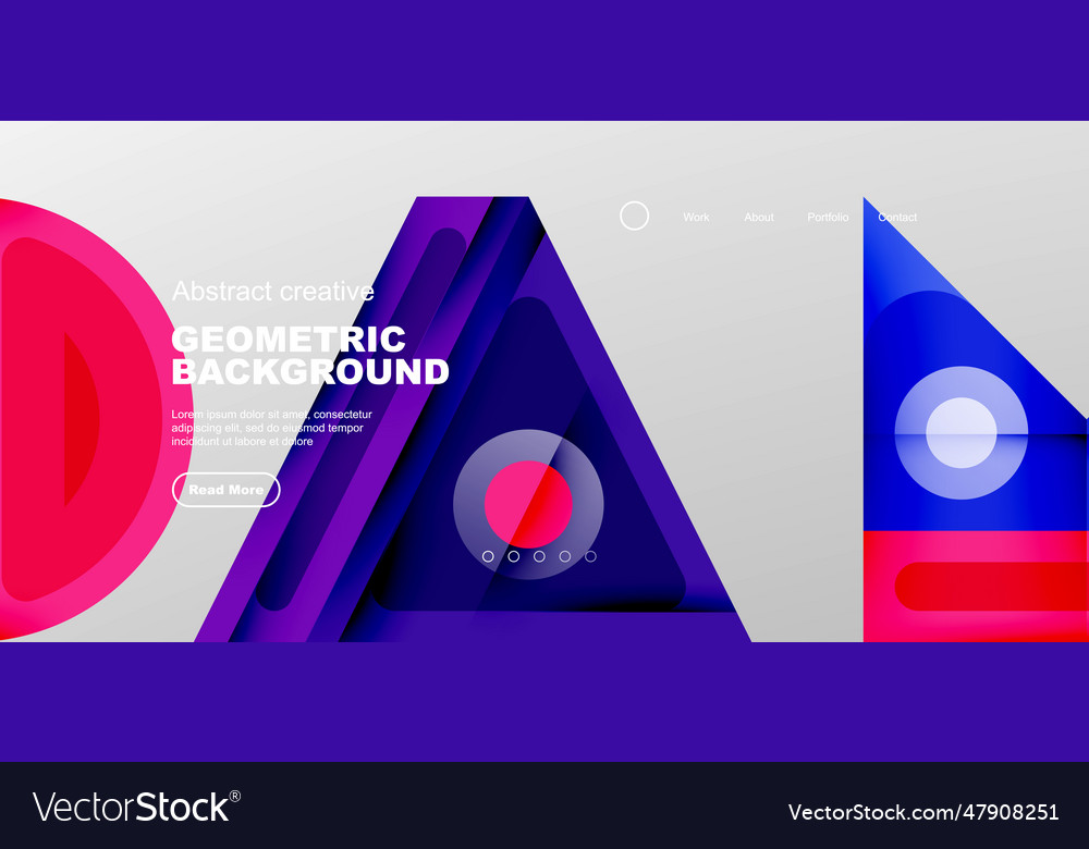 Minimal landing page geometric shapes business Vector Image