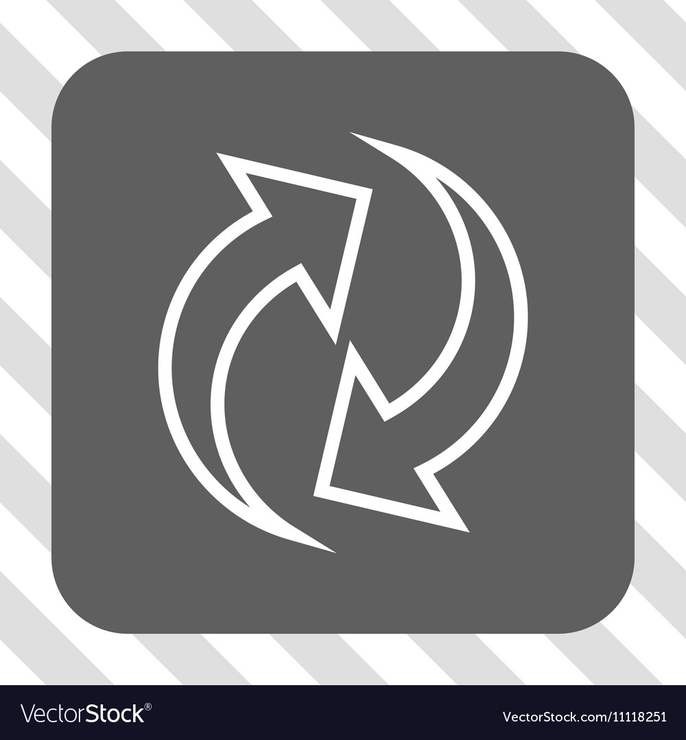 Refresh arrows rounded square button Royalty Free Vector
