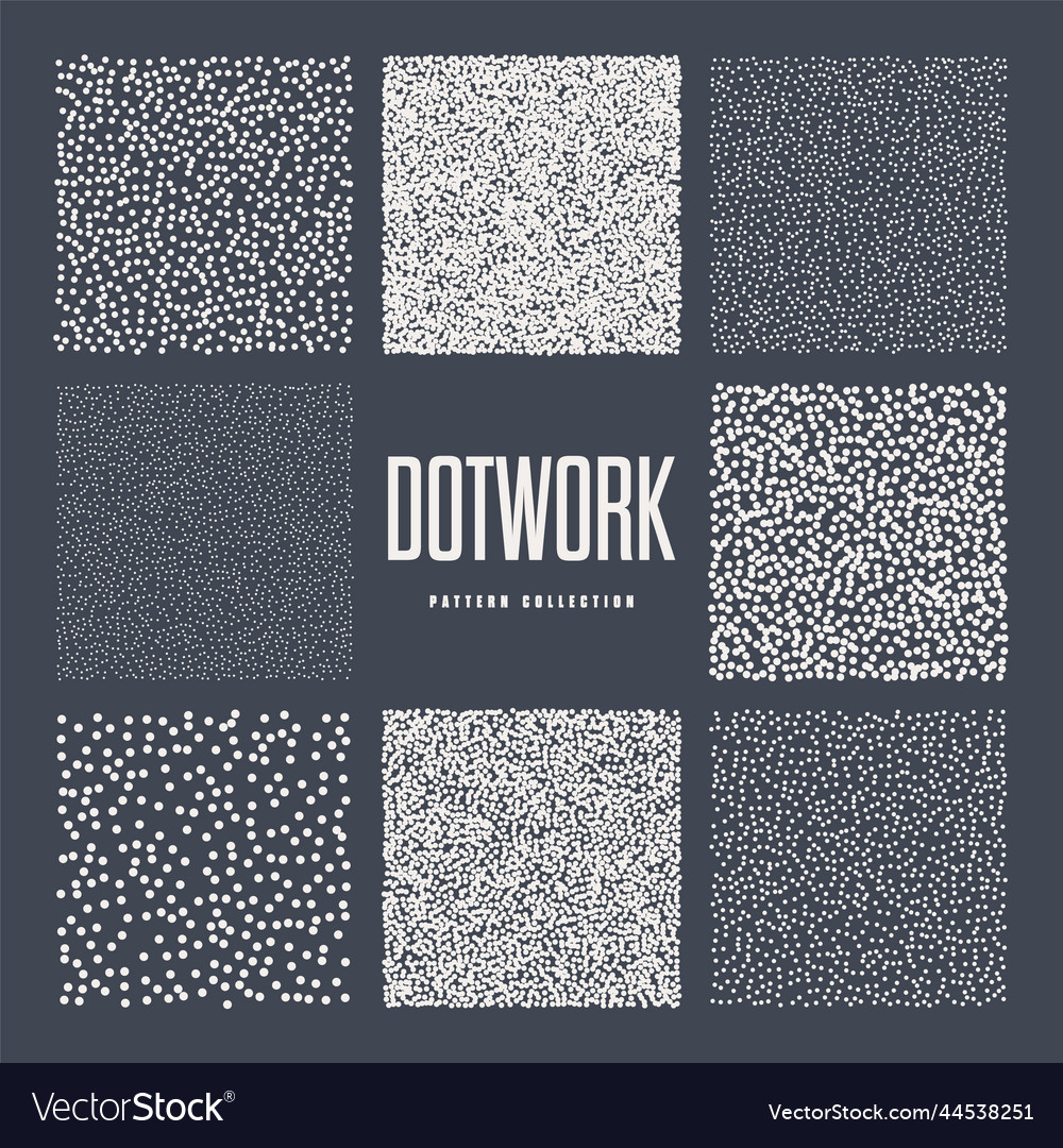 Square shaped dotted objects stipple elements Vector Image