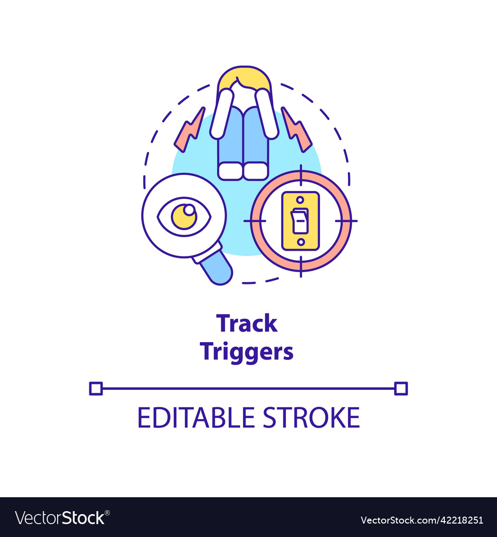 Track triggers concept icon Royalty Free Vector Image