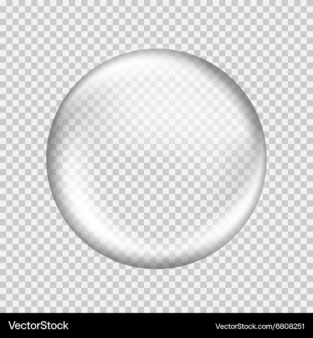 White transparent glass sphere with glares Vector Image