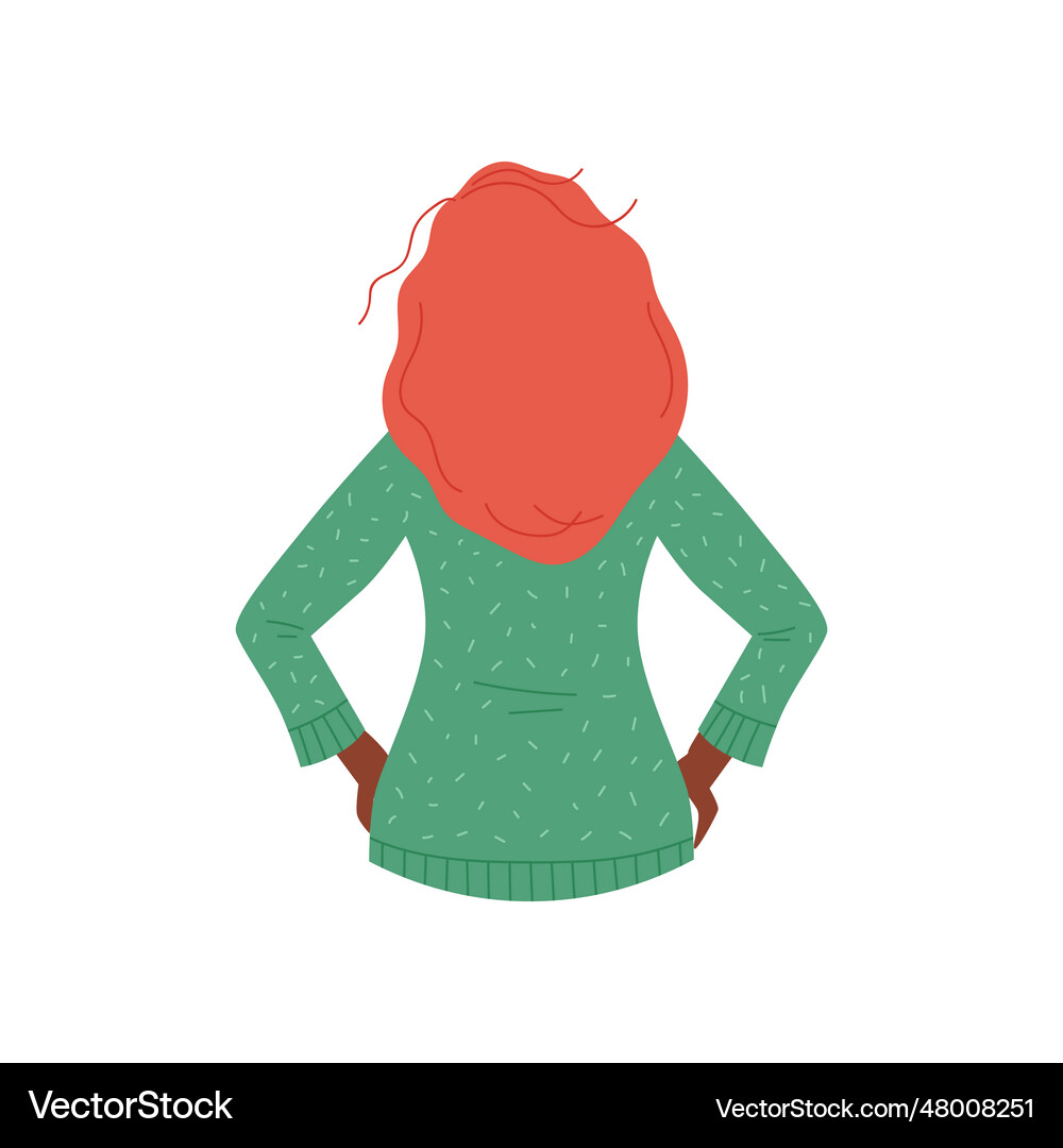 Woman stands with her back resting hands Vector Image