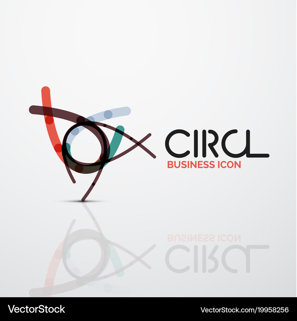 Abstract swirl lines symbol circle logo icon Vector Image