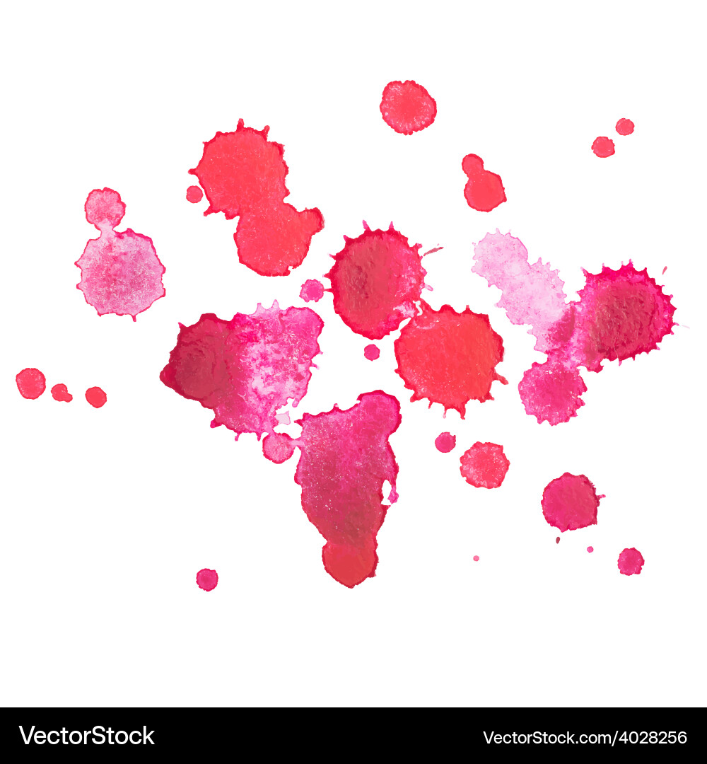 Abstract watercolor aquarelle hand drawn red drop Vector Image