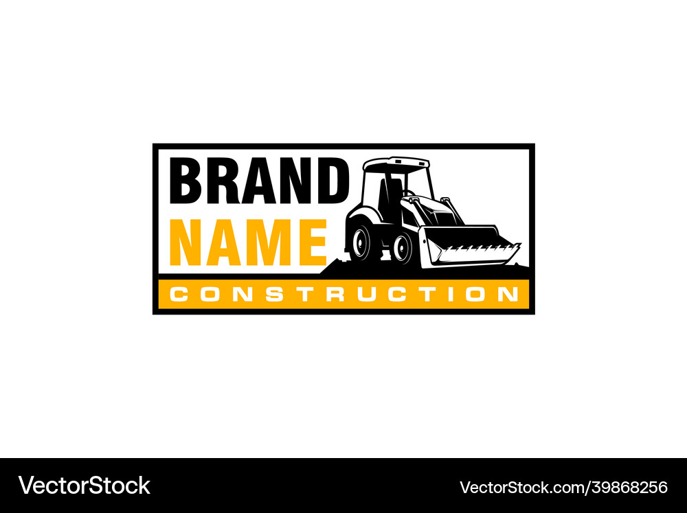 Bulldozer logo template heavy equipment logo Vector Image