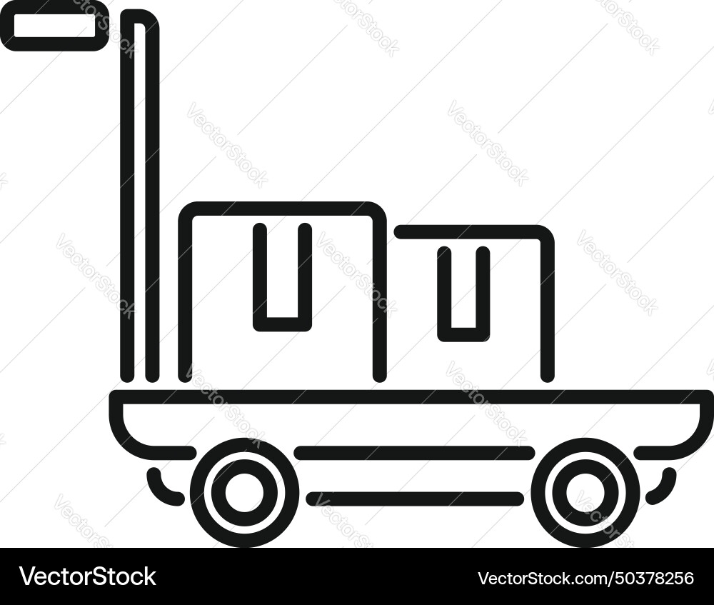 Cart parcel delivery icon outline courier Vector Image