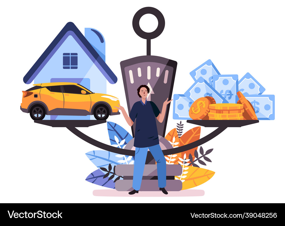 Compare money when you spend car than save Vector Image