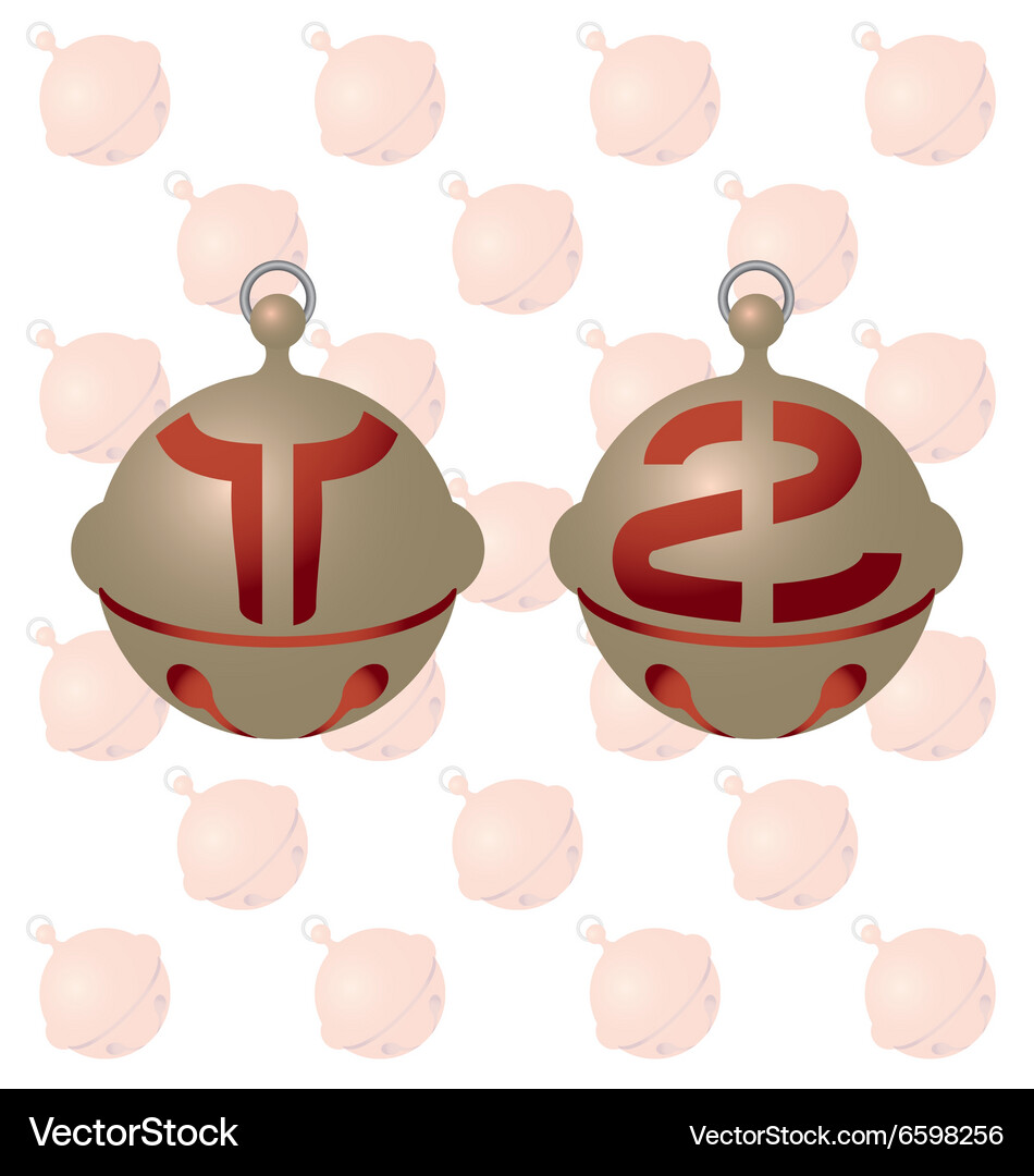 English alphabet on beautiful bell Royalty Free Vector Image