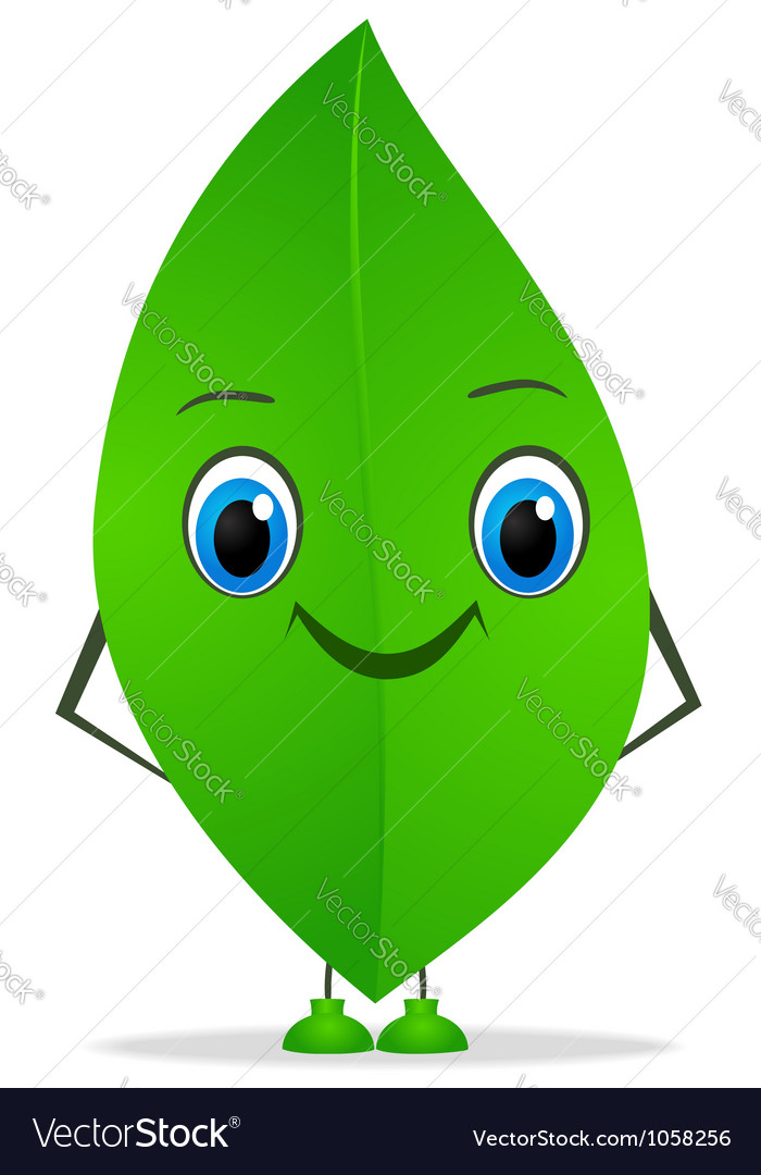 Funny leaf Royalty Free Vector Image - VectorStock