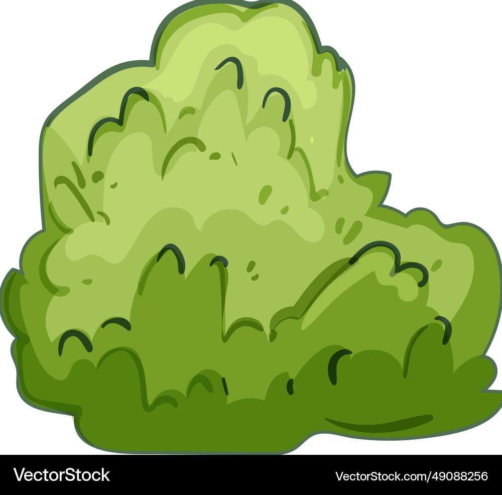 Green garden shrub cartoon Royalty Free Vector Image