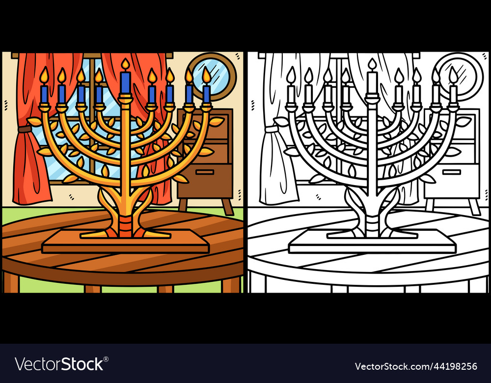 Hanukkah coloring page Royalty Free Vector Image