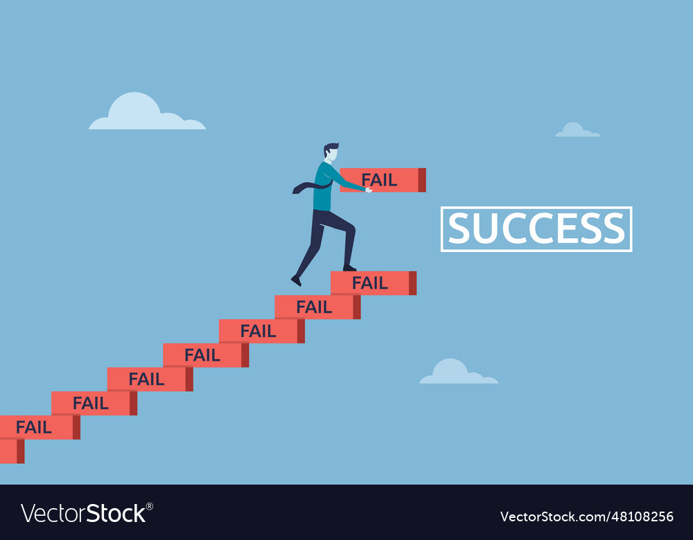 Learn to fail as path achieve goal concept Vector Image Learn to fail as path achieve goal concept Vector Image