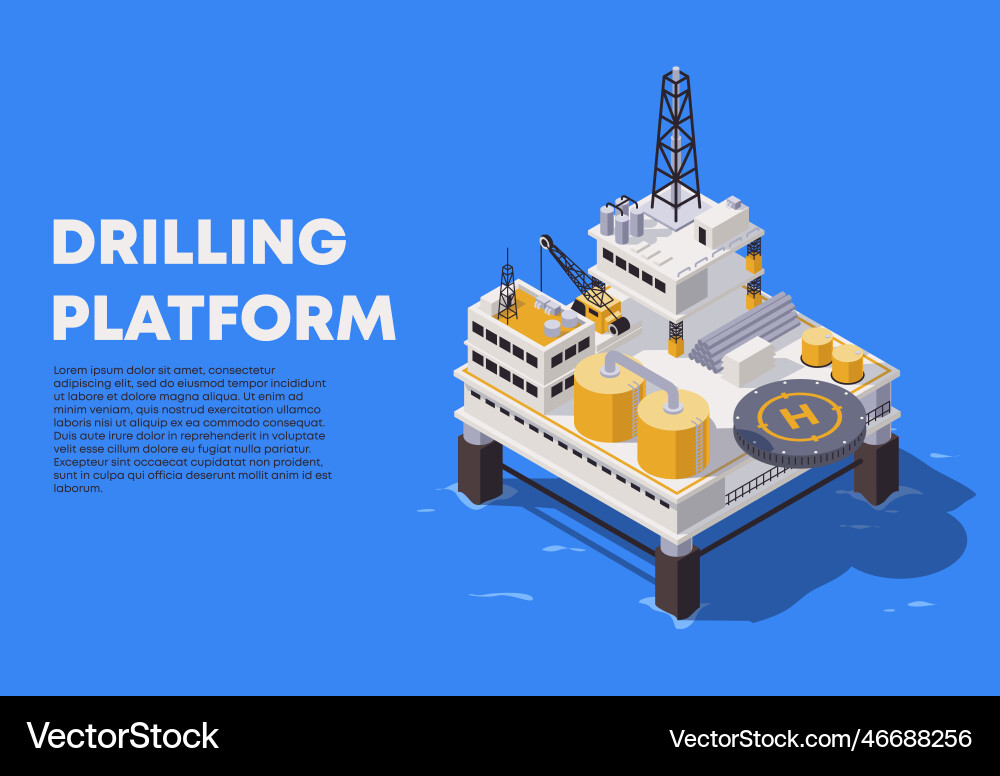 Offshore drilling platform for gas and oil Vector Image