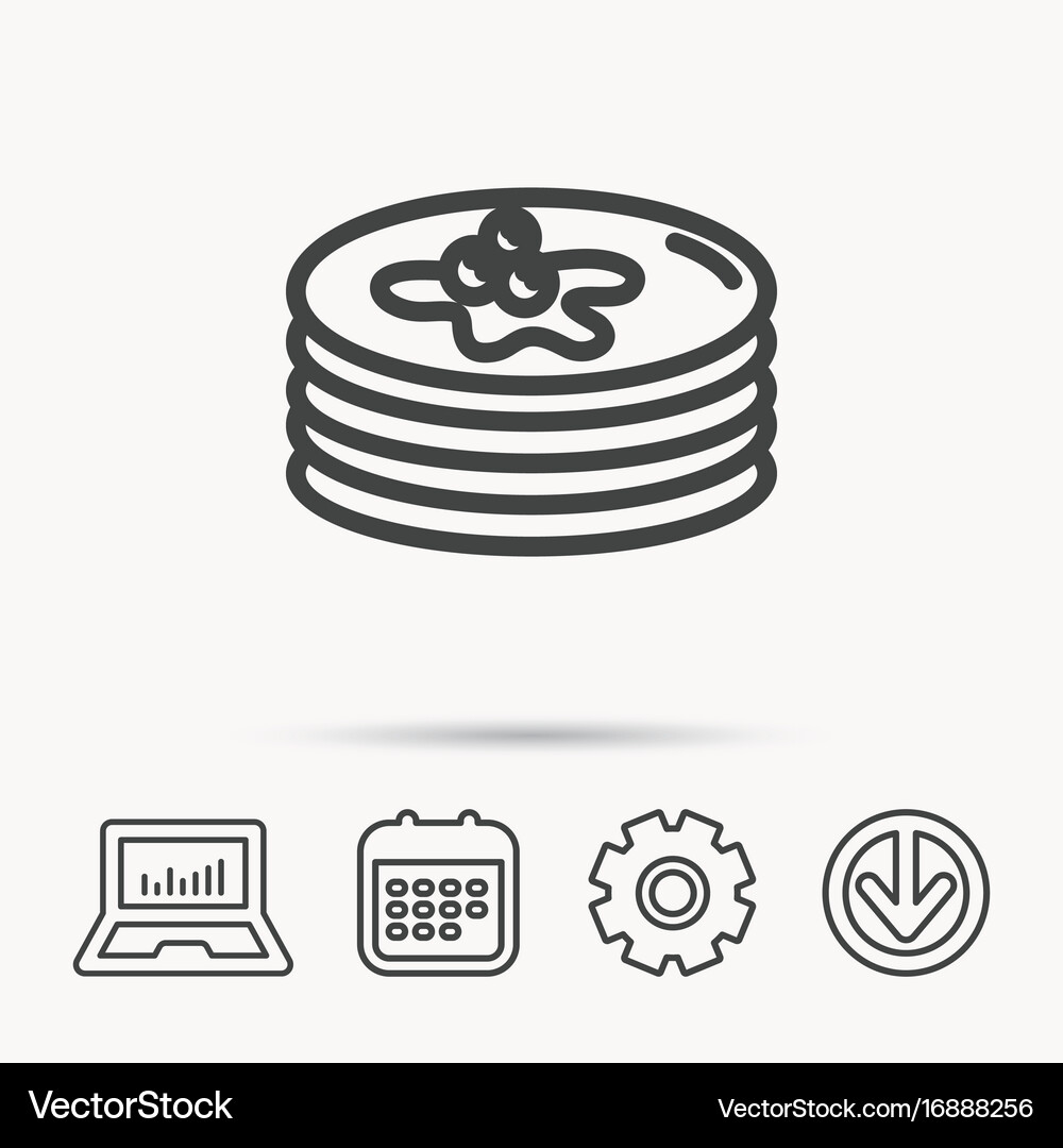 Pancakes icon american breakfast sign Royalty Free Vector