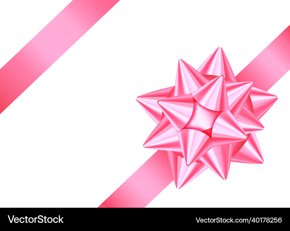 Pink decorative gift ribbon and bow isolated Vector Image