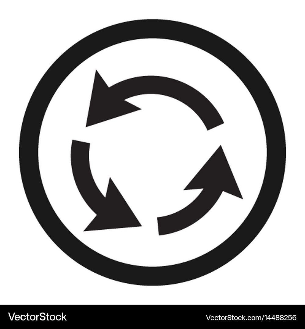 Roundabout Traffic Sign Icon Royalty Free Vector Image