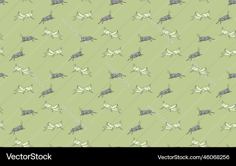 Seamless pattern of edible insects grasshoppers Vector Image